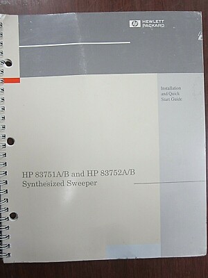 HP 83751A/B and HP 83752A/B Synthesized Sweeper Installation & Quick ...