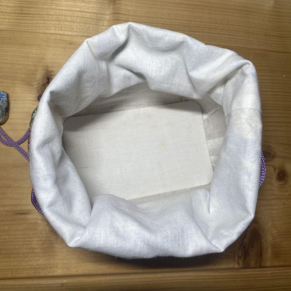 Purple floral pattern drawstring bag for Japanese clothing | eBay