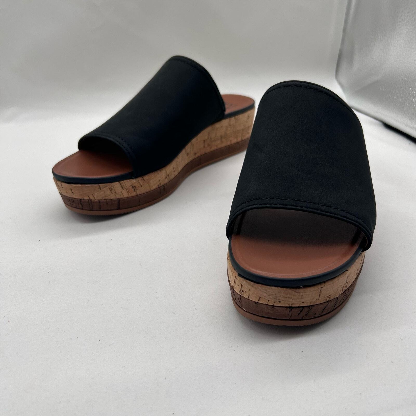 Naturalizer Slides Womens 11M Black Kirstin Platform Mules Slides ...