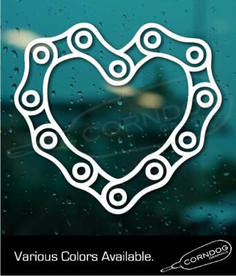 Bike Chain Heart Decal STICKER VINYL DECAL CYCLING ROADIE MOUNTAIN ...
