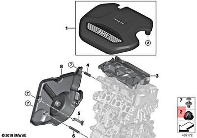 BMW OEM 14-18 X5 3.0L Engine Appearance Cover-Engine Cover Insulator ...