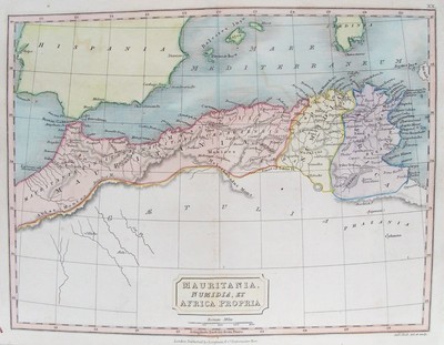 OLD ANTIQUE MAP NORTH AFRICA MAURITANIA NUMIDIA by HALLc1820's ...