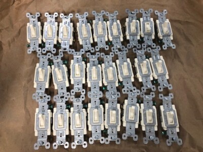 24 PACK Legrand Heavy Duty Switch 1Pole 15A 120/277VAC Light Almond ...