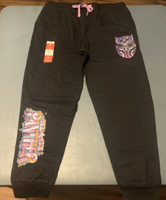 BLACK PANTHER Sweatpants with Purple Decals Size M (32/34) | eBay