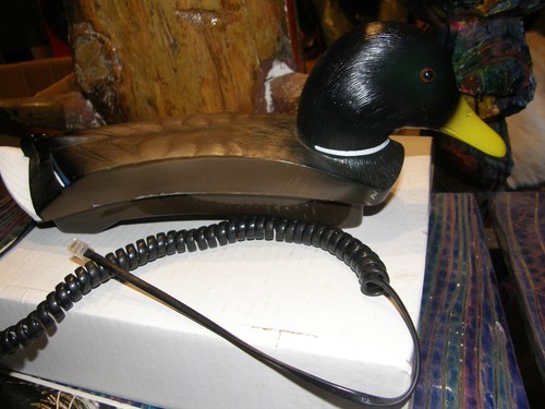 📞📞📞 Ducks Unlimited Mallard Duck Decoy Phone Rubber Plastic handset 📞📞📞 ...