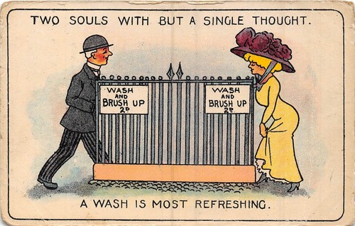 POSTCARD COMIC Wash and Brush Up Single Thought | eBay