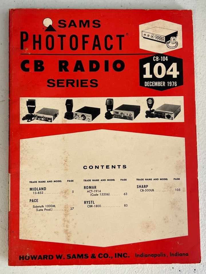 Sams Photofact Manuals CB Radio Series Instruction Sam’s VTG CB-68 to CB-155 | eBay