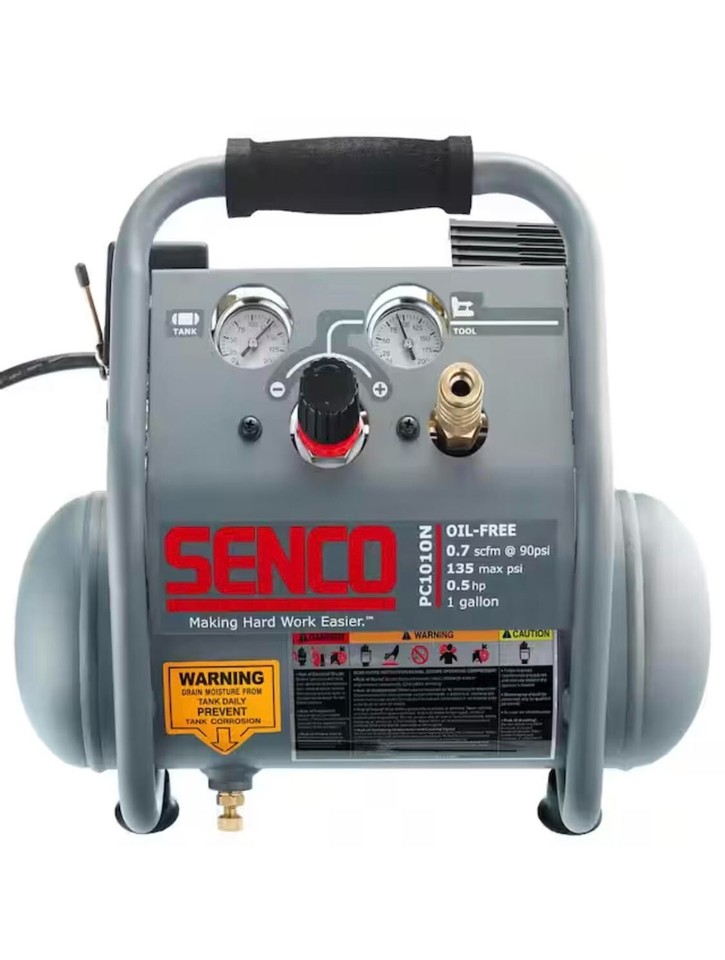 SENCO 1 Gal. Portable 135 psi Finish & Trim Air Compressor PC1010N ...