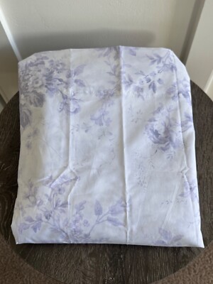 Cabbages & Roses KING Flat Sheet Cotton Percale Alderney Lilac Floral ...