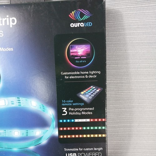 Aura 12 ft. LED Color Strip Light with Remote Pre-Programmed Holiday ...