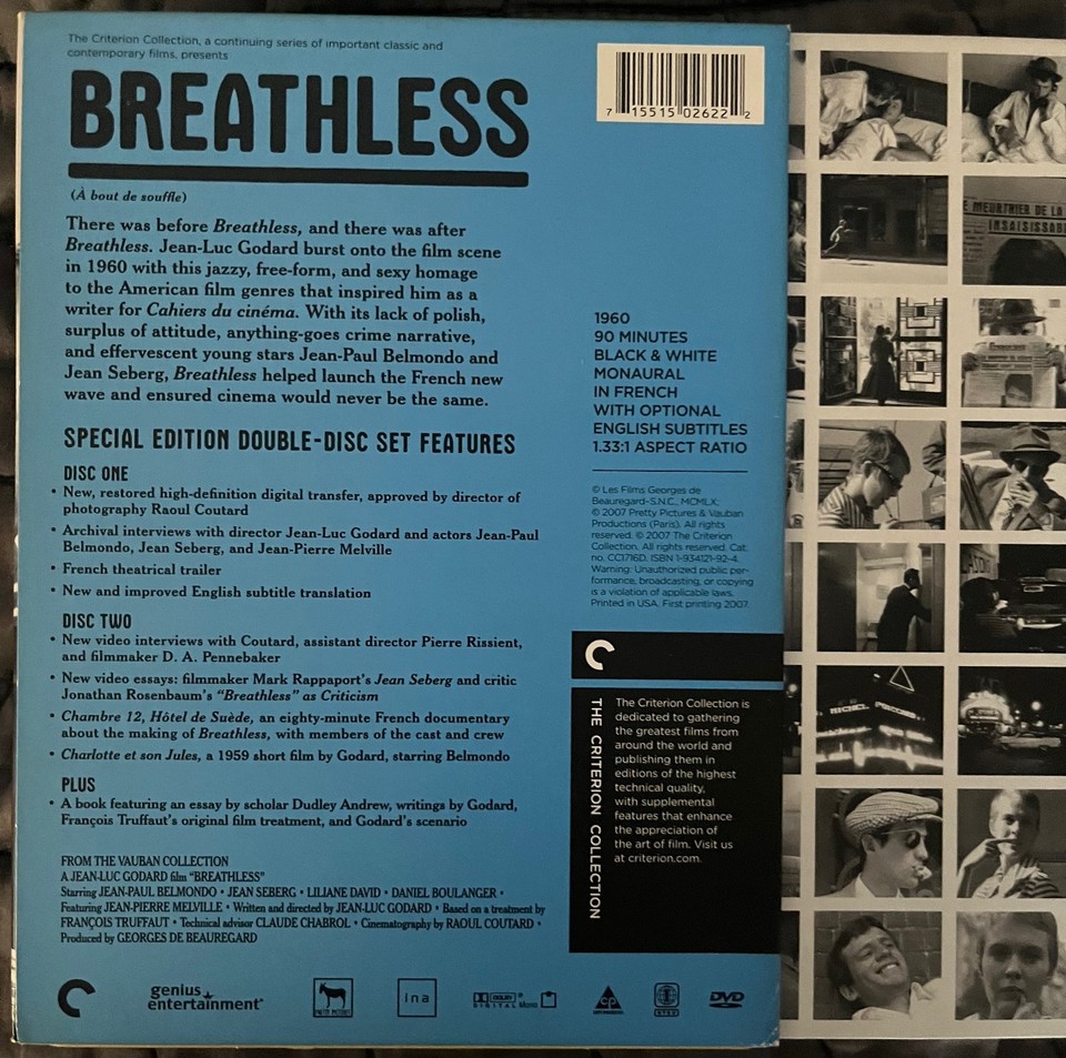 Breathless (Criterion Collection) (DVD, 1960) 715515190114| eBay