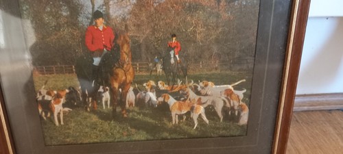 Fox Hunting Party with Hounds Dogs Holographic Effect Picture framed ...