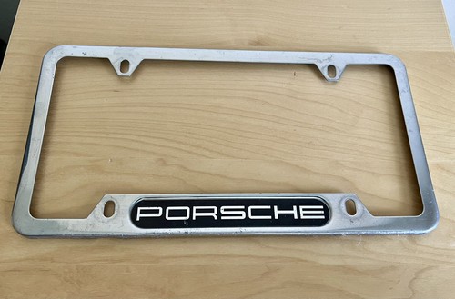 PORSCHE Chrome METAL VINTAGE License plate FRAME used | eBay
