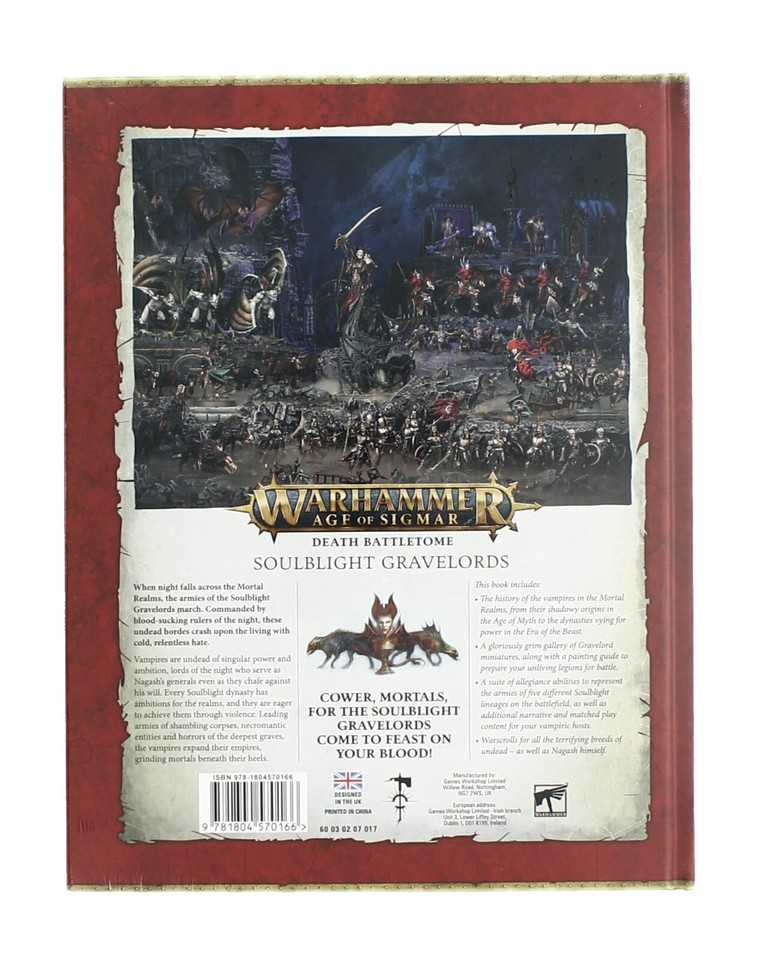 Warhammer AOS Death Battletome Soulblight Gravelords Core Rules Book ...