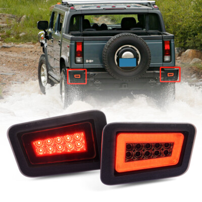 For 2005-2009 Hummer H2 Smoked LED Rear Bumper Fog Turn Signal Brake ...