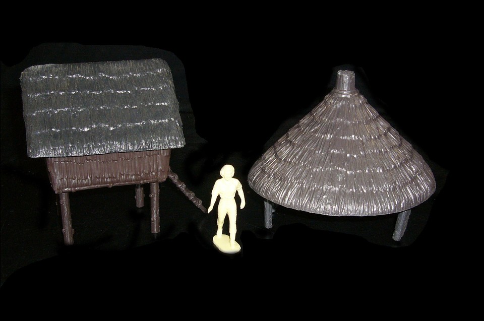 MARX Jungle Huts Daktari Jungle Jim Jungle HQ playsets plastic toy ...