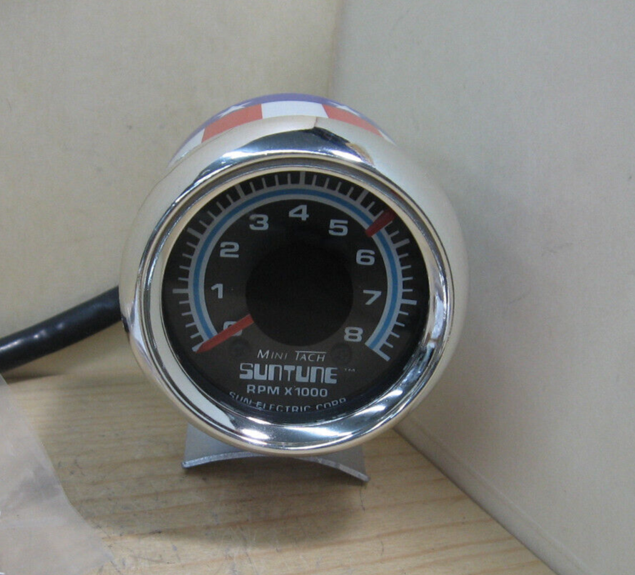 Sun Suntune MINI Tach II 8000 8K RPM Blue Line Tachometer Stars ...