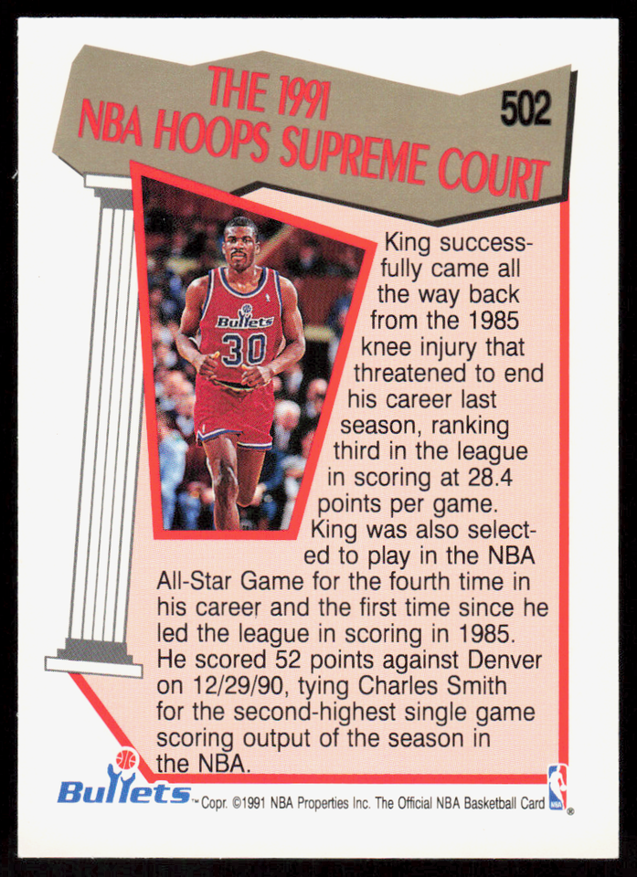 1991 Hoops 502 Bernard King Washington Bullets | eBay