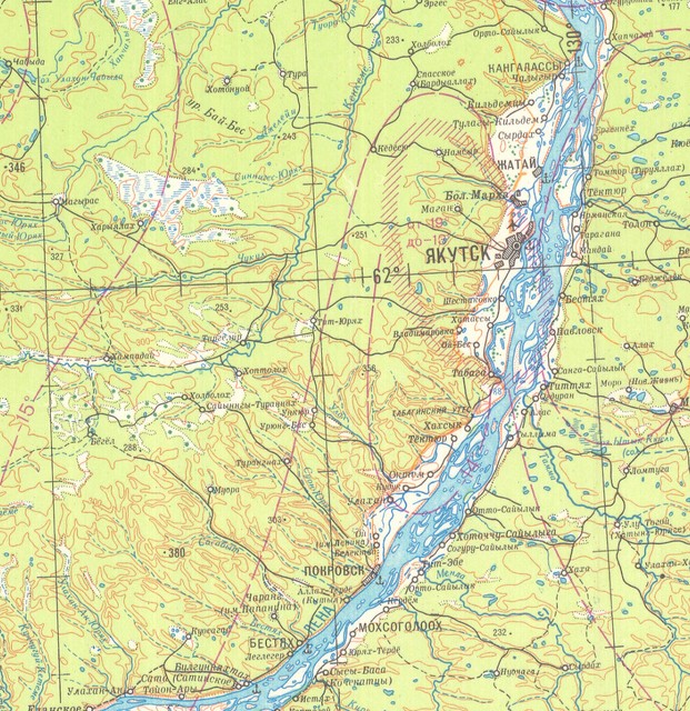 Russian Soviet Military Topographic Maps - YAKUTSK (Russia) 1:1 000 000 ...