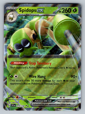 Spidops EX Pokemon Card 019/198 RR DOUBLE RARE NM Near Mint Obsidian ...