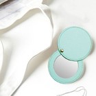 Round Makeup Mirror Portable PU Cosmetic Mirror Folding Pocket Compact ...