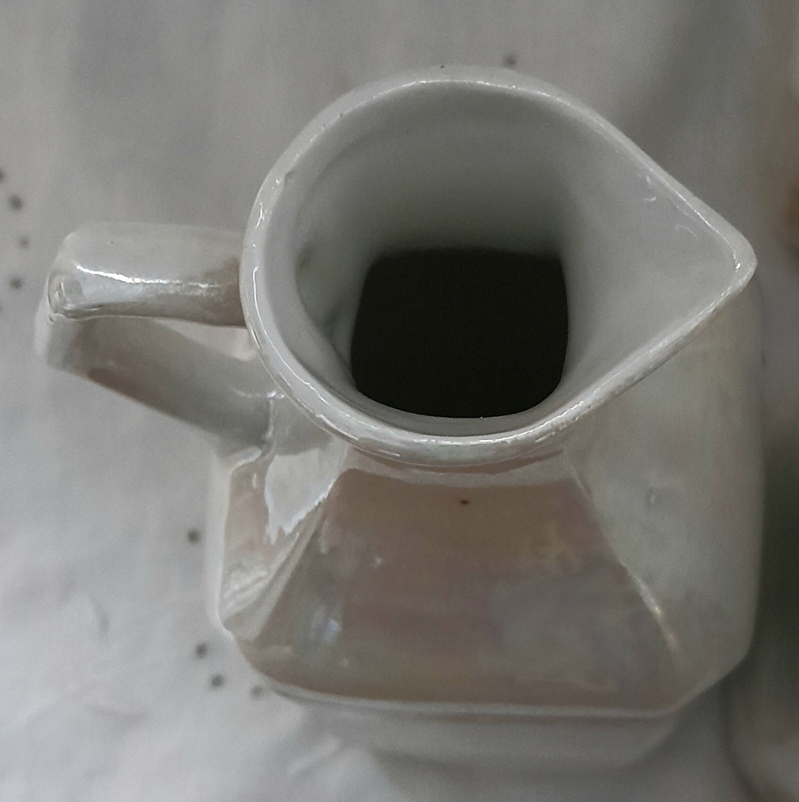 Antique Vtg White Block Germany Lusterware Iridescent Kitchen Canister ...