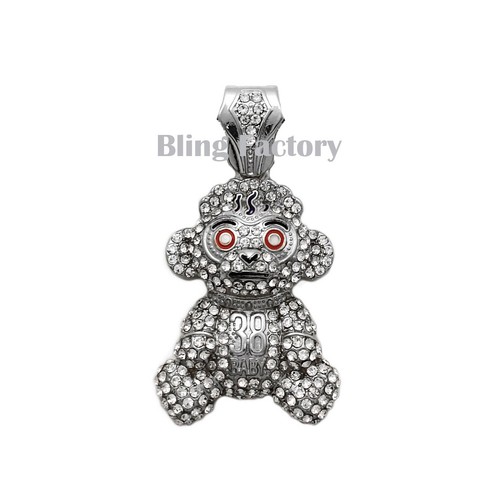 Iced 38 BABY Young Boy Monkey Pendant & 18" 20" 24" Cuban Chain Hip Hop ...