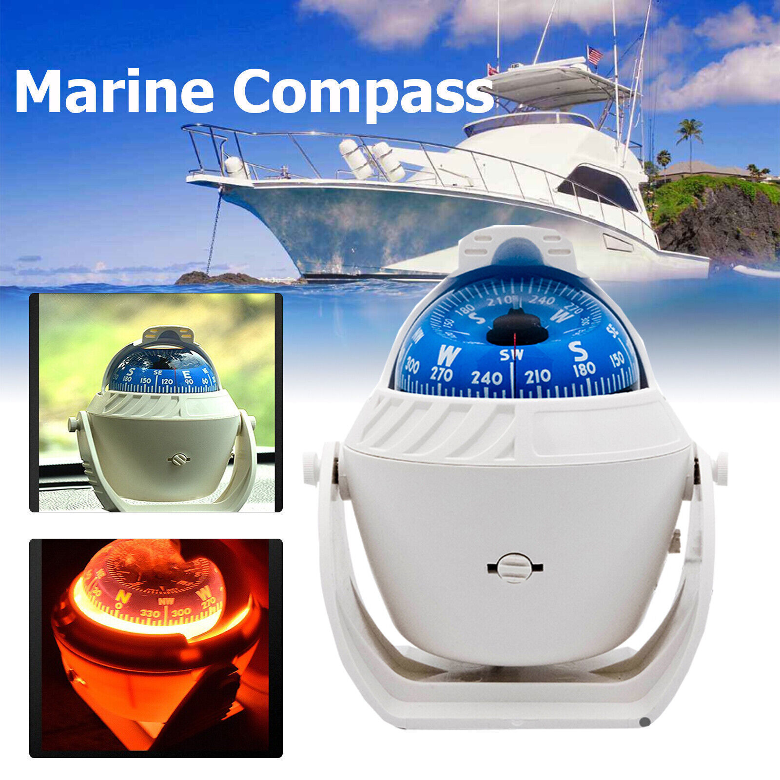 Pivoting Sea Marine Compass with Mount for Boat Caravan Truck Car ...