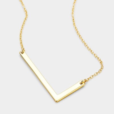 Monogram Necklace Initial Letter L Upper Case Block 1.75"L Side Pendant ...