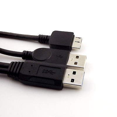 50cm USB 3.0 A Male to Micro B + Power Cable Y Cable for Mobile Hard ...