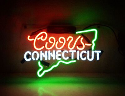 CONNECTICUT Light Beer Neon Sign 14"x9" Beer Bar Pub Wall Decor Artwork ...
