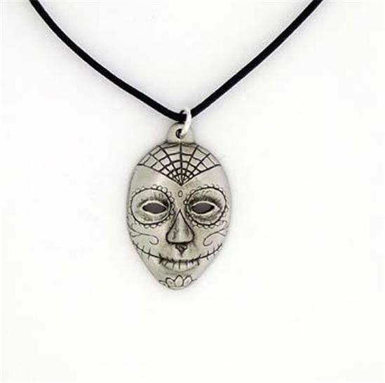 ENGLISH PEWTER - CALAVERA CATRINA - PENDANT NECKLACE MEXICAN SKULL ...