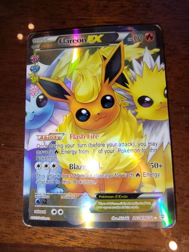 Pokemon Flareon EX RC28 2016 Full Art Generations Radiant Collection LP ...