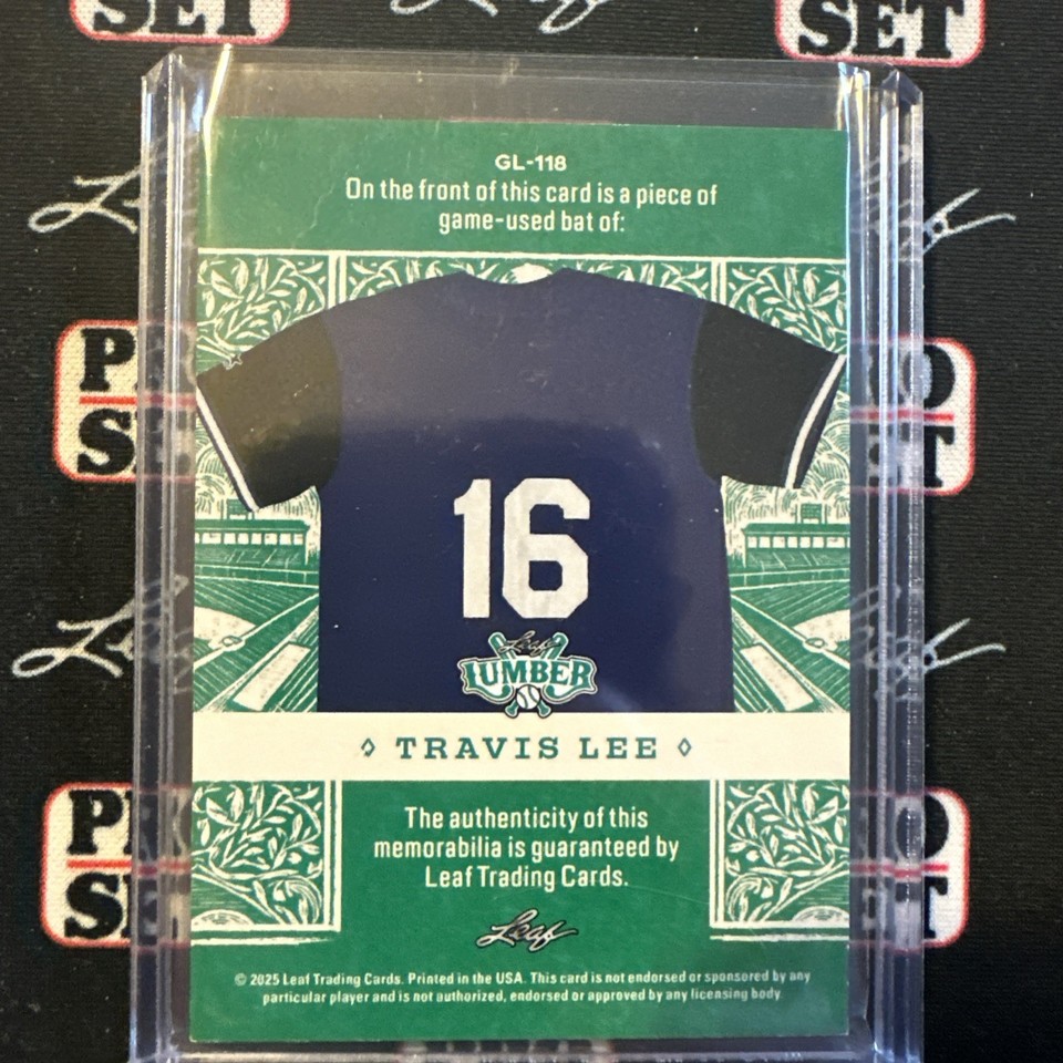 Travis Lee 2025 Leaf Lumber Emerald Game Used Bat Relic Diamondbacks ...