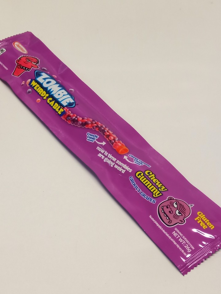 6 x 26g Zombie Weirds Cable Groovy Grape Chewy Gummy Rope Candy With ...