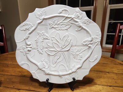Serving Platter Romancing Provence Pattern White Embossed | eBay