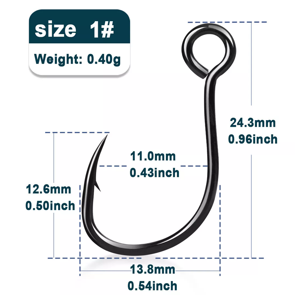 Inline Single Hooks Siwash Hooks Saltwater Fishing Lures Replacement ...