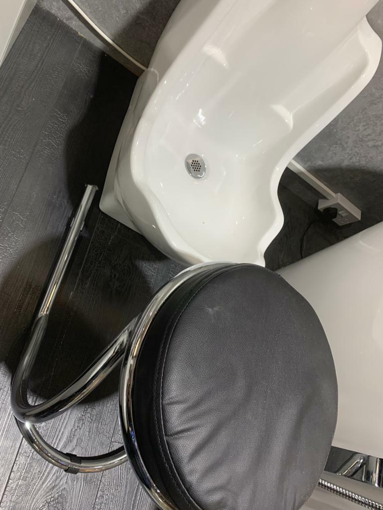 Ablution Wudu Wash Basin with Heavy Duty Chrome Chair Long Tap and Trap ...