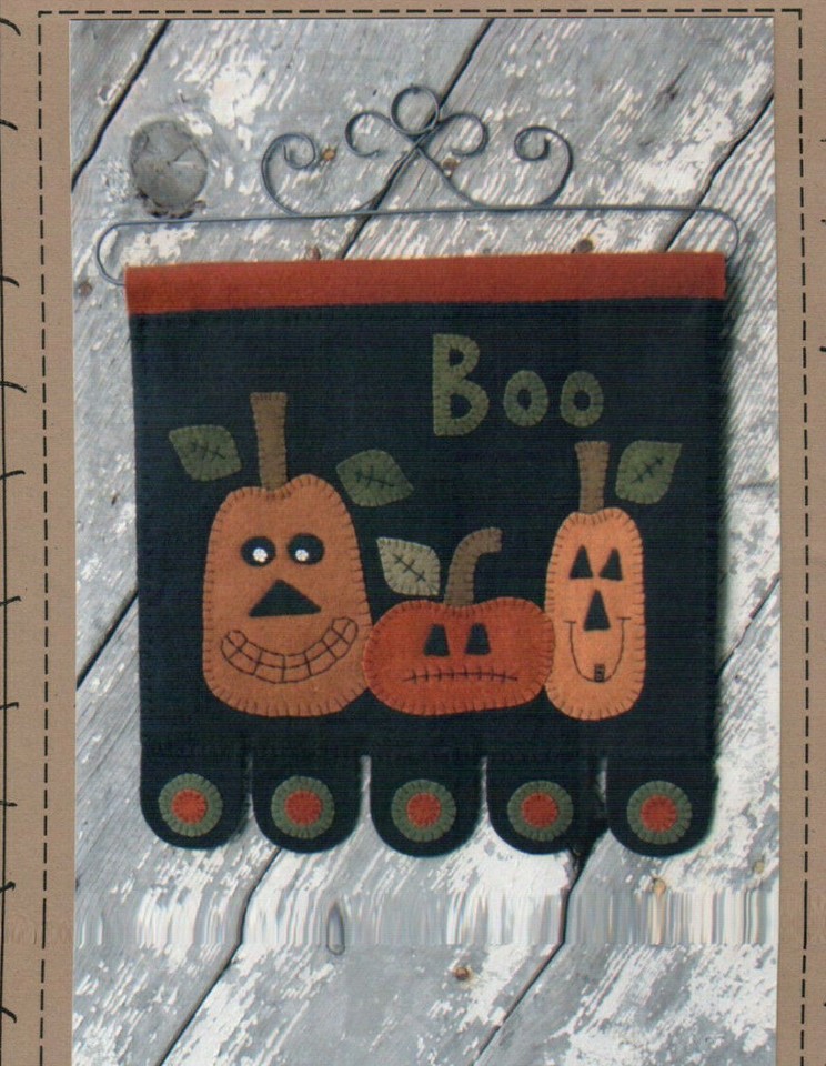 Boo!! Quilt Pattern Wall Hanging Pumpkins Halloween Jack o lanterns | eBay