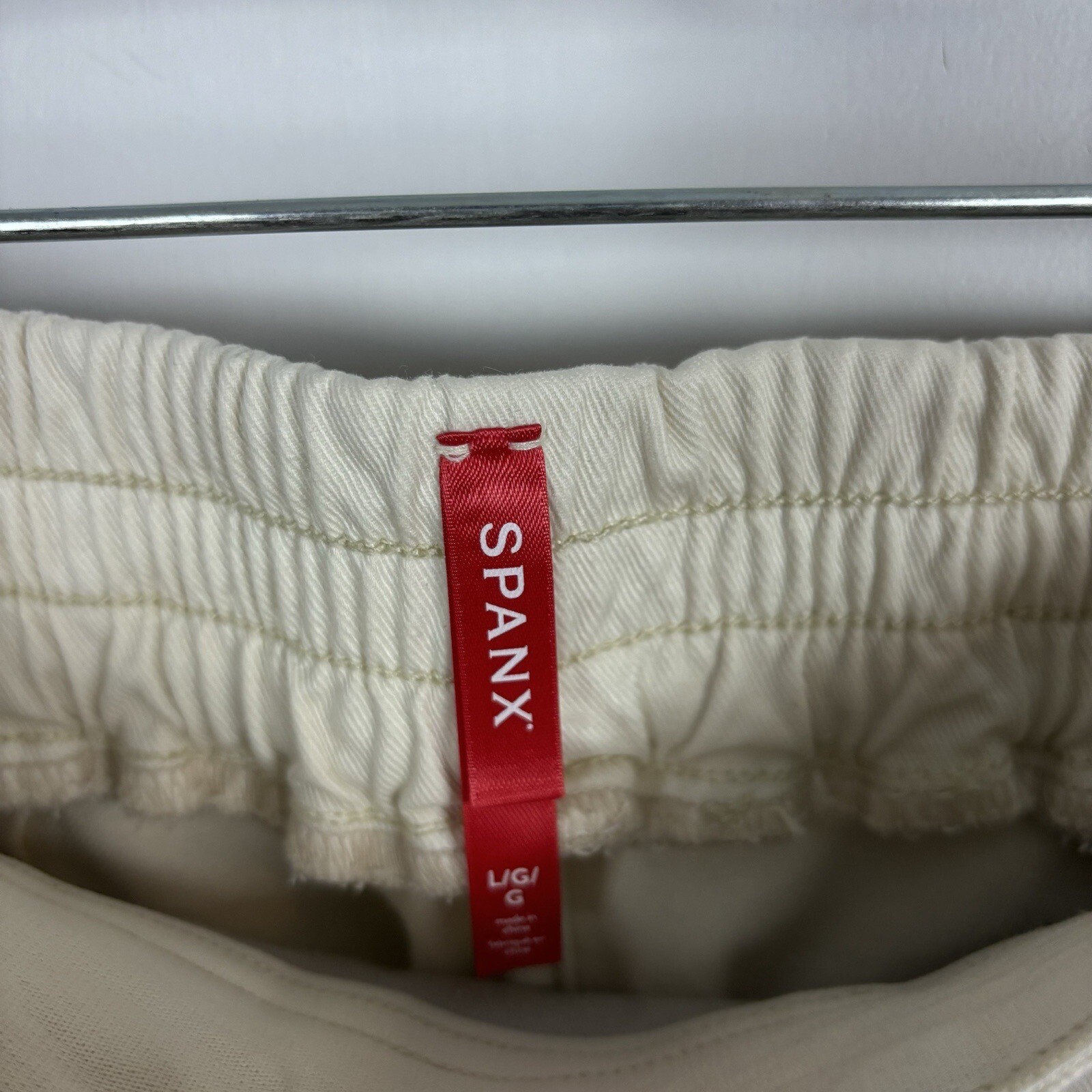 Spanx Stretch Twill Cargo Jogger Pants Large Off Whit… - Gem