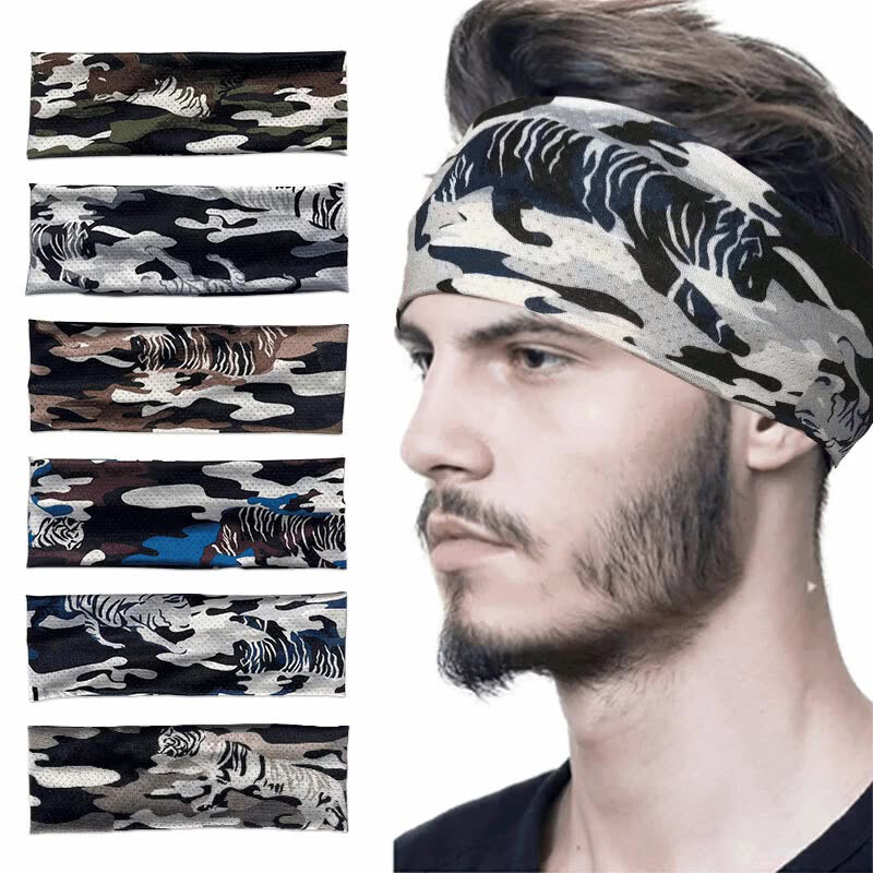 Ice Silk Camouflage Sport Headband Men Women Head Sweatband Sweat Hair ...