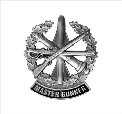 GENUINE U.S. ARMY IDENTIFICATION BADGE: MASTER GUNNER - SILVER OXIDIZED ...