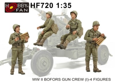 Hobby Fan 1/35 HF-720 WWII US Bofors Anti-Aircraft Gun Crew (I) - 4 ...