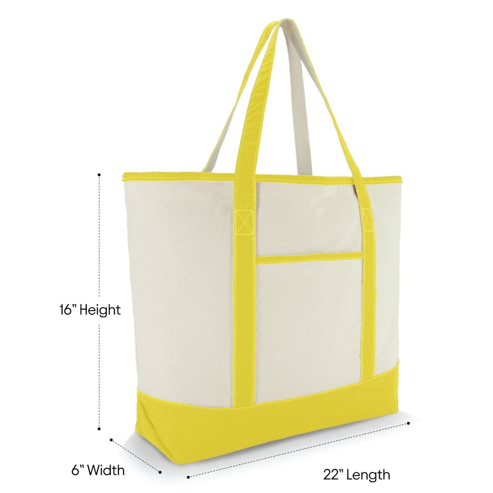 22" Extra Large Open Top Shopping Tote Grocery Bag with Outer Pocket | eBay