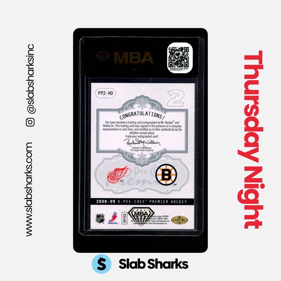 2008 UPPER DECK O-PEE-CHEE PREMIER #PP2-HO BOBBY ORR/GORDIE HOWE DUAL ...