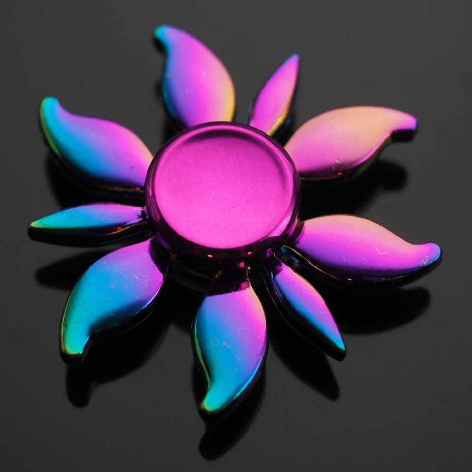 Flaming Sun Star - Hand Fidget SIGN Spinner EDC Neon Rainbow Spinner ...
