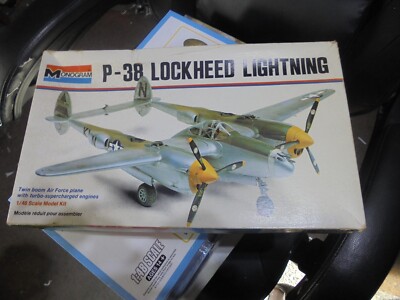 Monogram - P-38 Lockheed Lightning - 1/48 Scake Model kit 6848 Complete ...