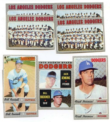 1970 TOPPS BASEBALL 15 CARD LOS ANGELES DODGERS LOT W/ BILL BUCKNER ...