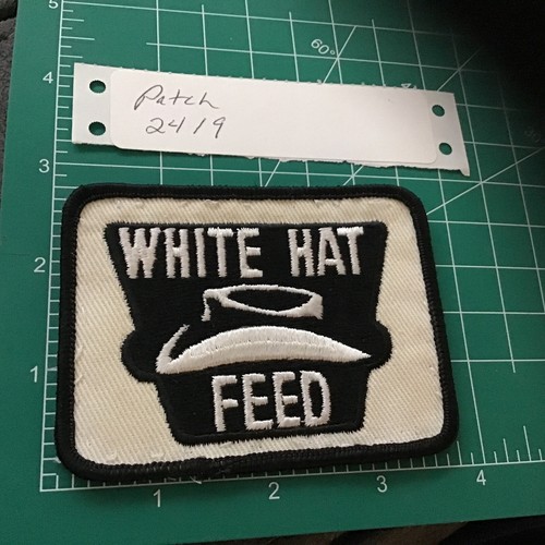 Vintage White Hat Feeds Patch for Jacket Hat Farm Feed Supply | eBay