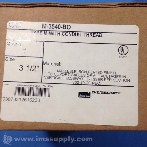 Oz Gedney M-3540-BO Cable Support Body FNOB | eBay